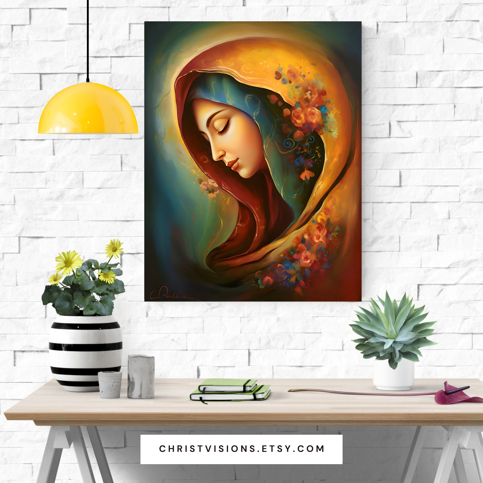 Holy Virgin Mary Art Print Virgin Mary Painting Prayer Painting ...