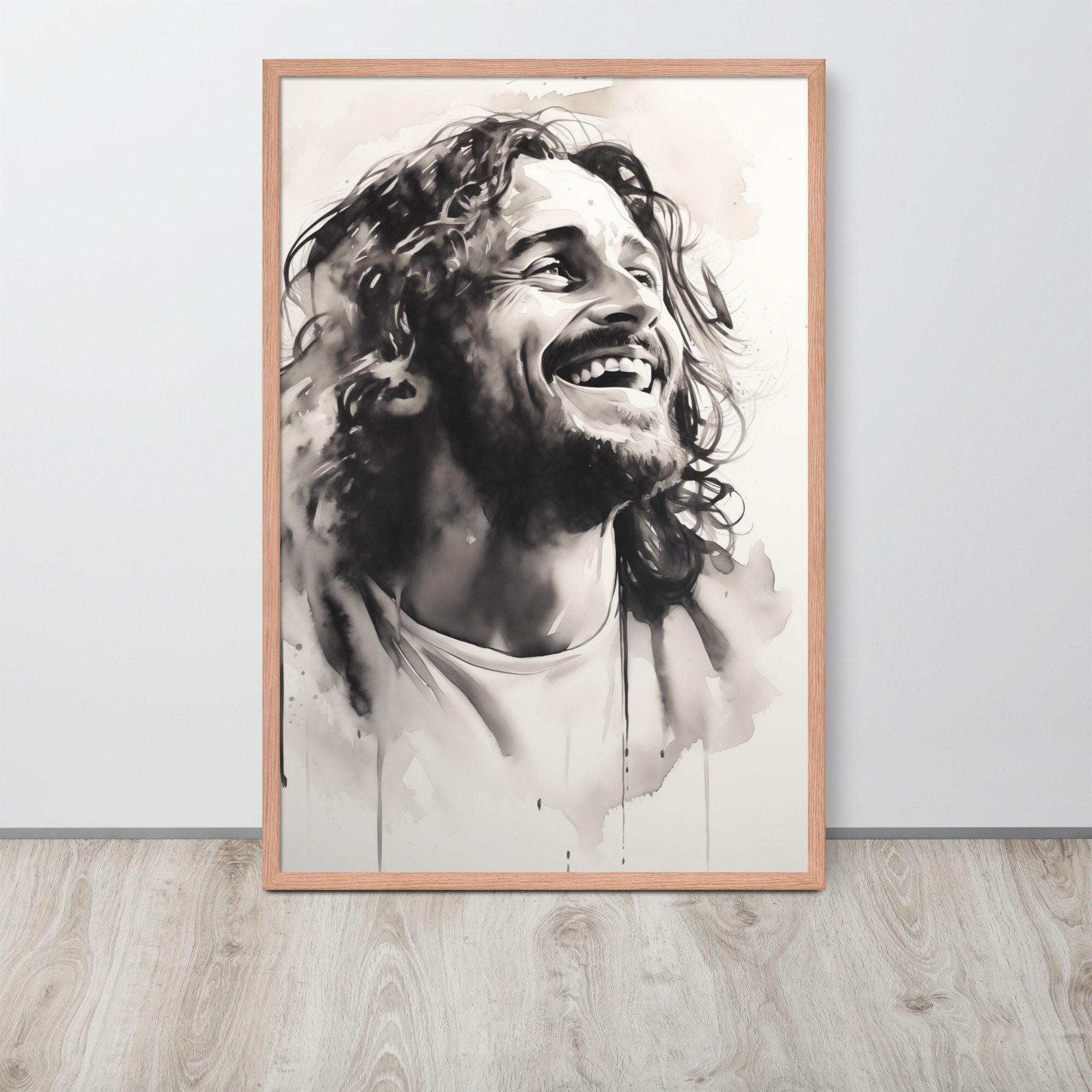 Jesus Christ Laughing Framed Christian Art Print Jesus Art Prints Jesus ...
