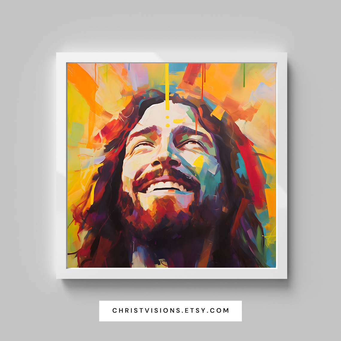 Laughing Jesus Printable Christian Art Jesus Art Boho Art Jesus Picture ...