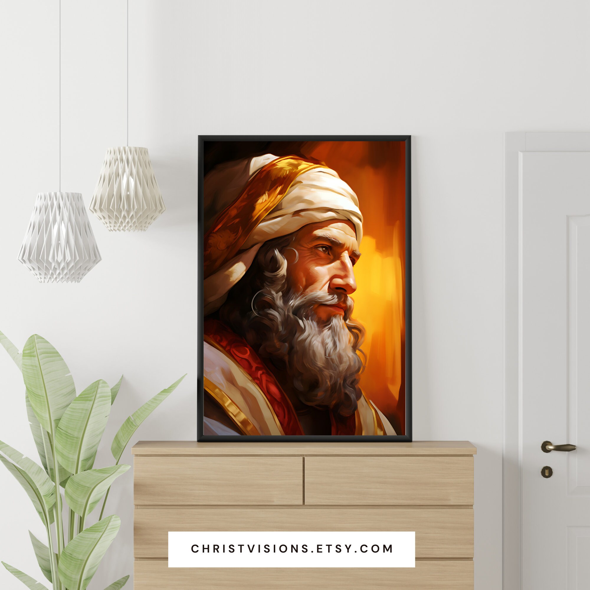 King Solomon Religious Art Print King Solomon Print Bible Picture Old ...