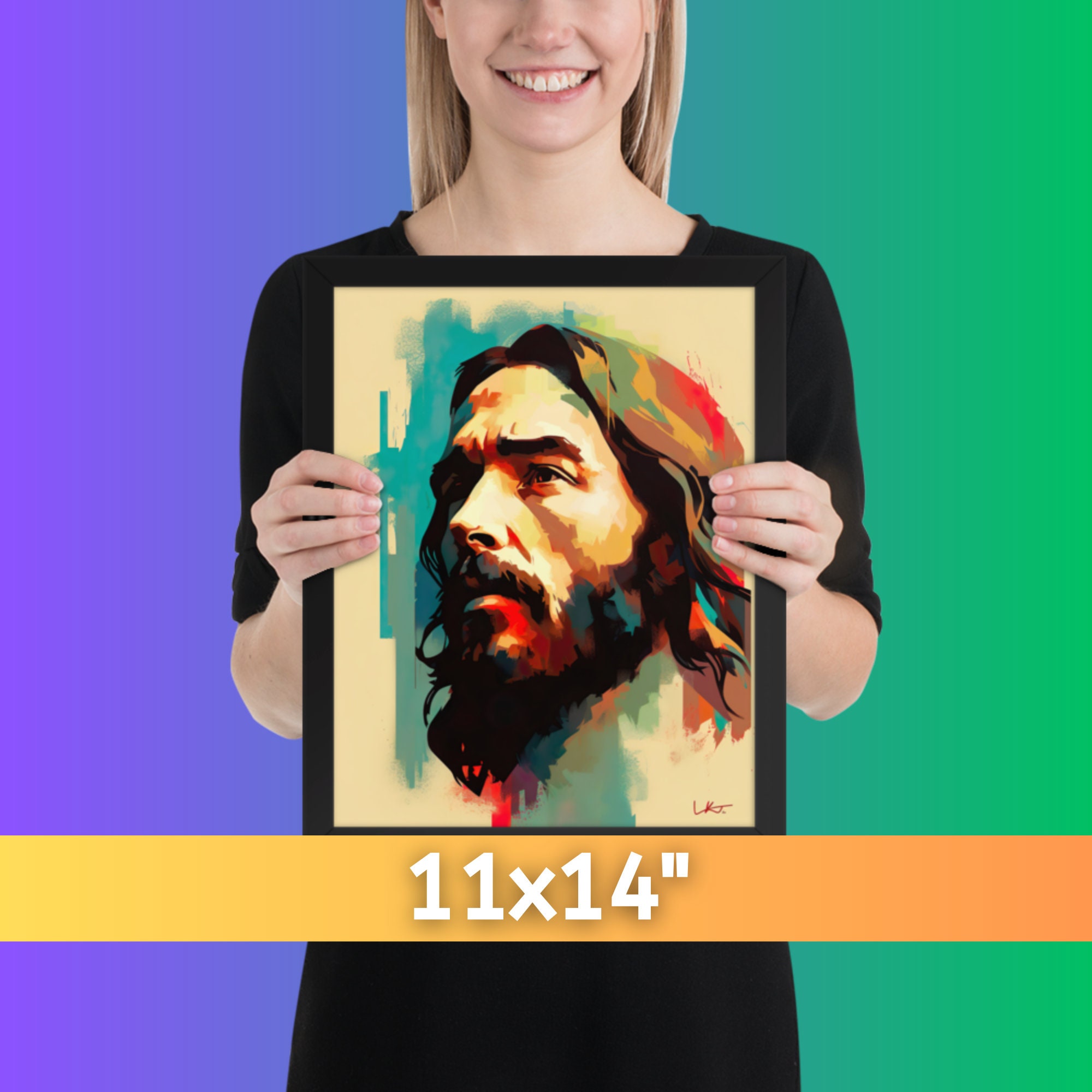Midcentury Modern Art Jesus Christ Portrait: Contemporary Christian ...
