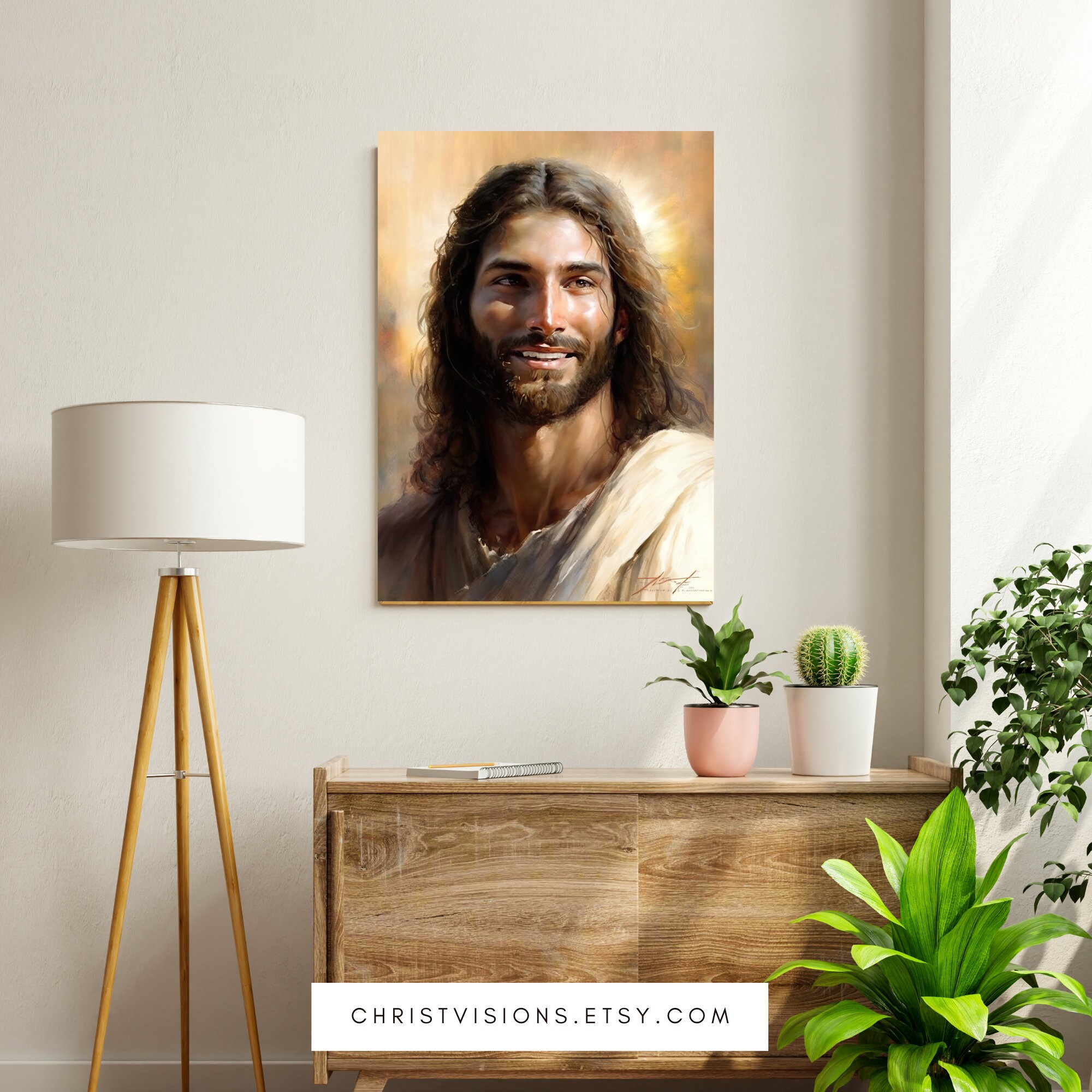 Jesus Smiling Art Print Jesus Artwork Jesus Print Jesus Portrait Jesus ...