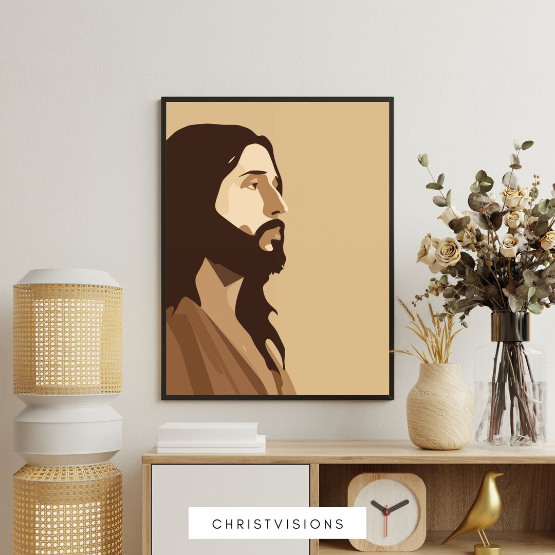 Framed Bible Art Graphic Art Jesus Portrait Print Christ - Etsy