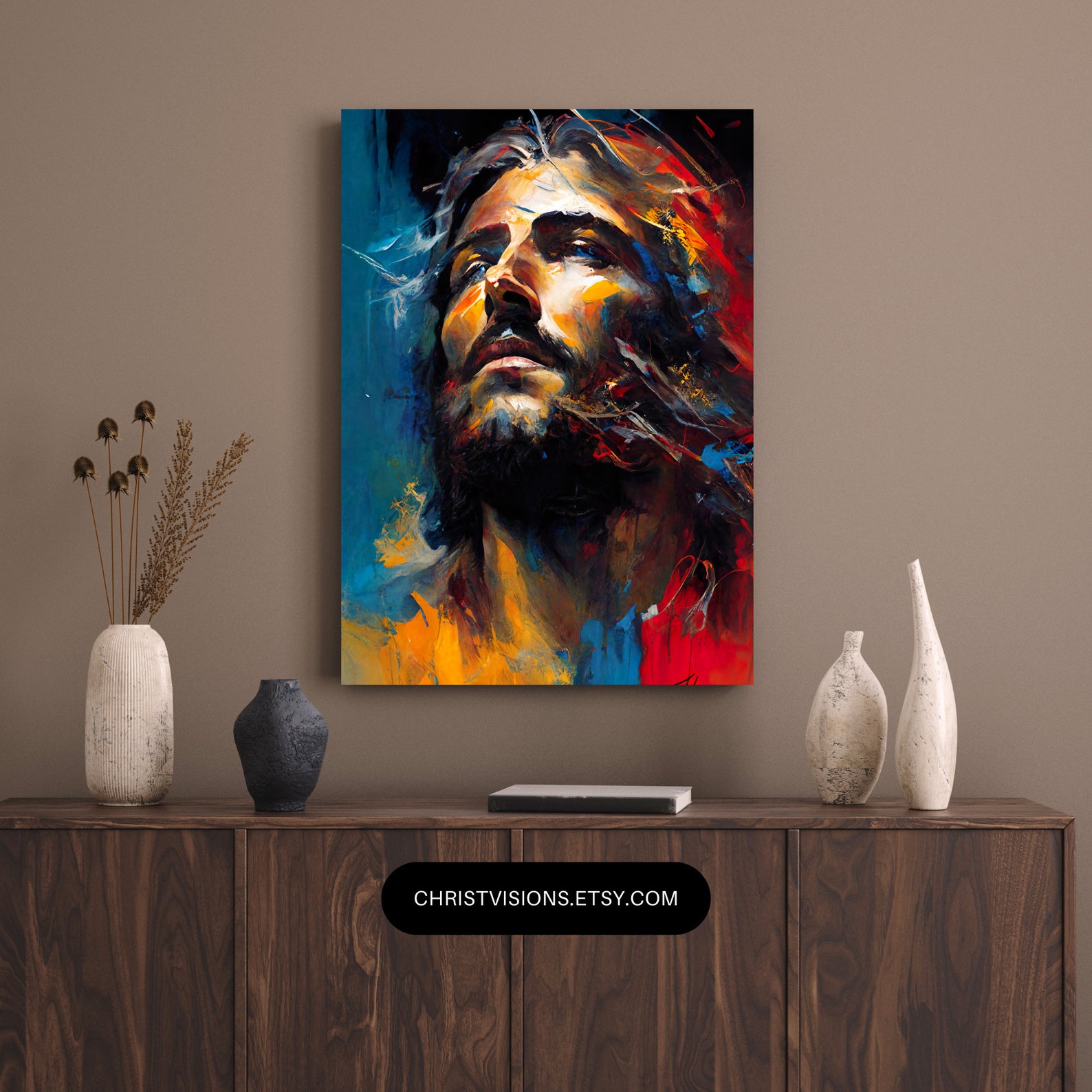 Jesus Christ Modern Art Print Christ Painting Modern Christian Art ...