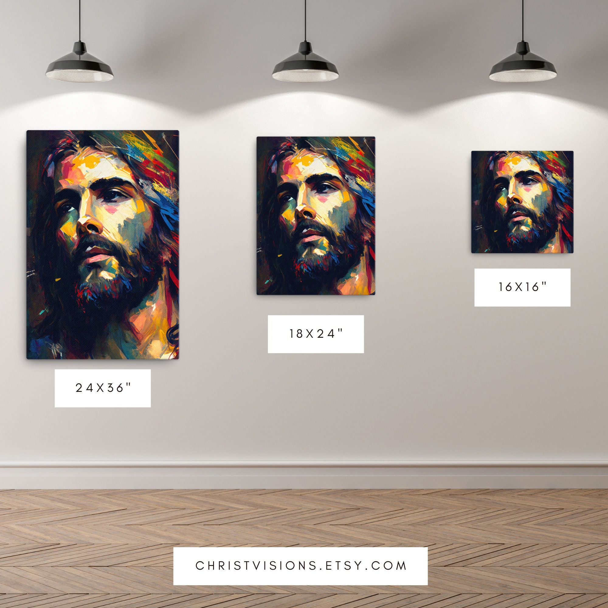 Modern Art Jesus Portrait Christian Canvas Print Jesus Wall Art Jesus Christ Jesus Painting ...