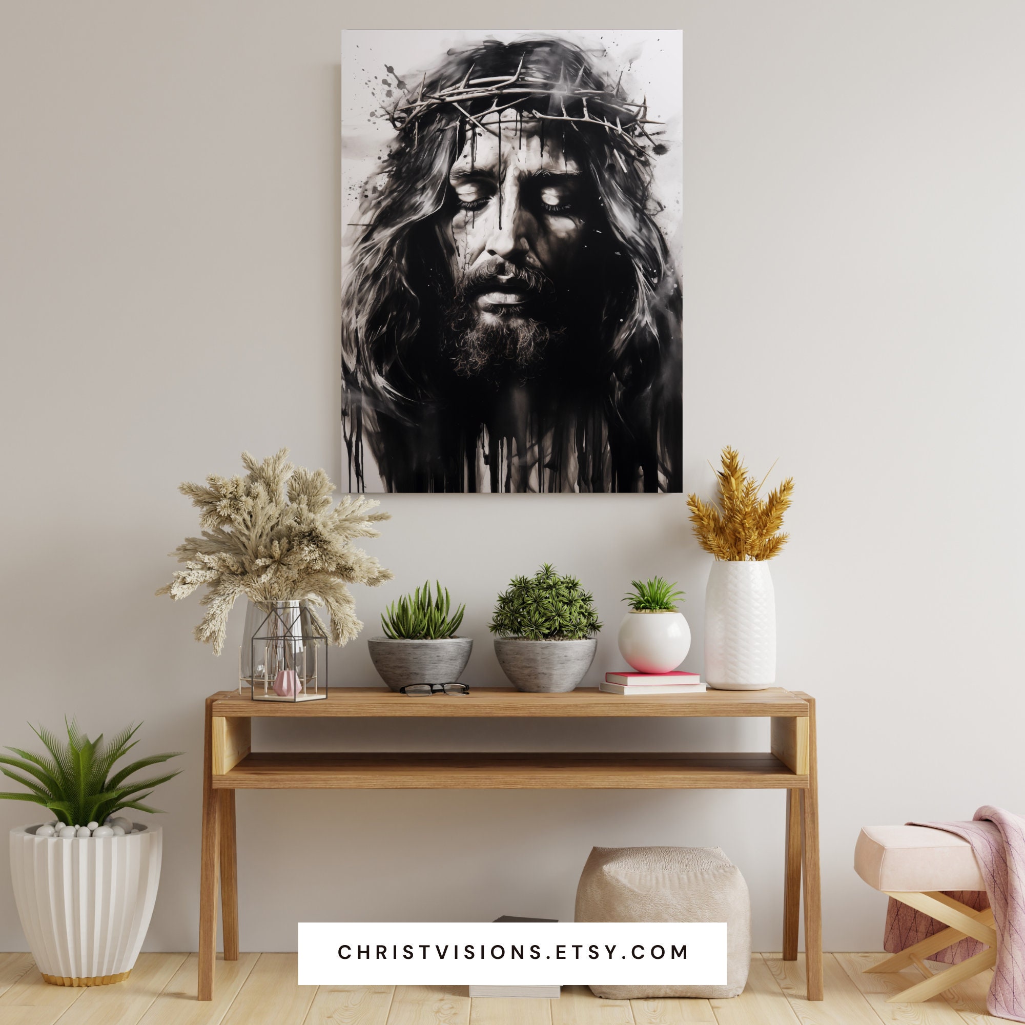 Passie Van Christus Poster Jezus Is Opgestaan, Vector Pasen Religieuze