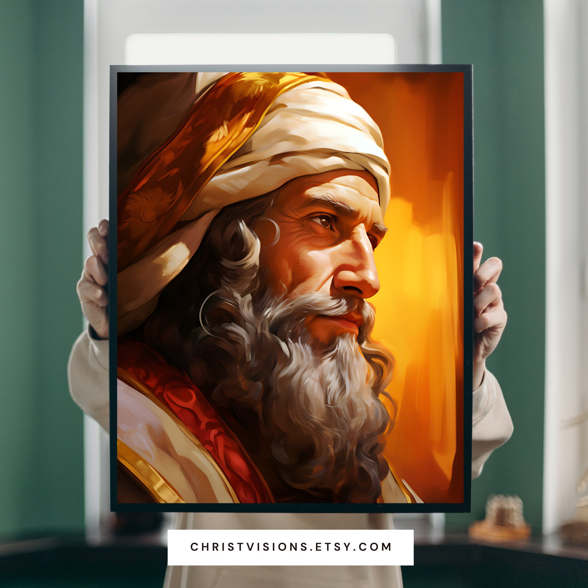 King Solomon Religious Art Print King Solomon Print Bible Picture Old ...