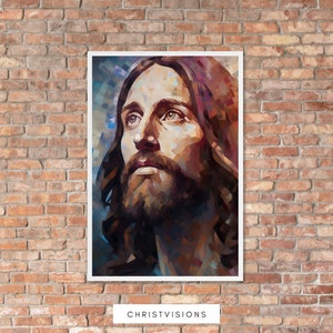Stylized Jesus Christ Portrait - Modern Christian Art Print - Etsy