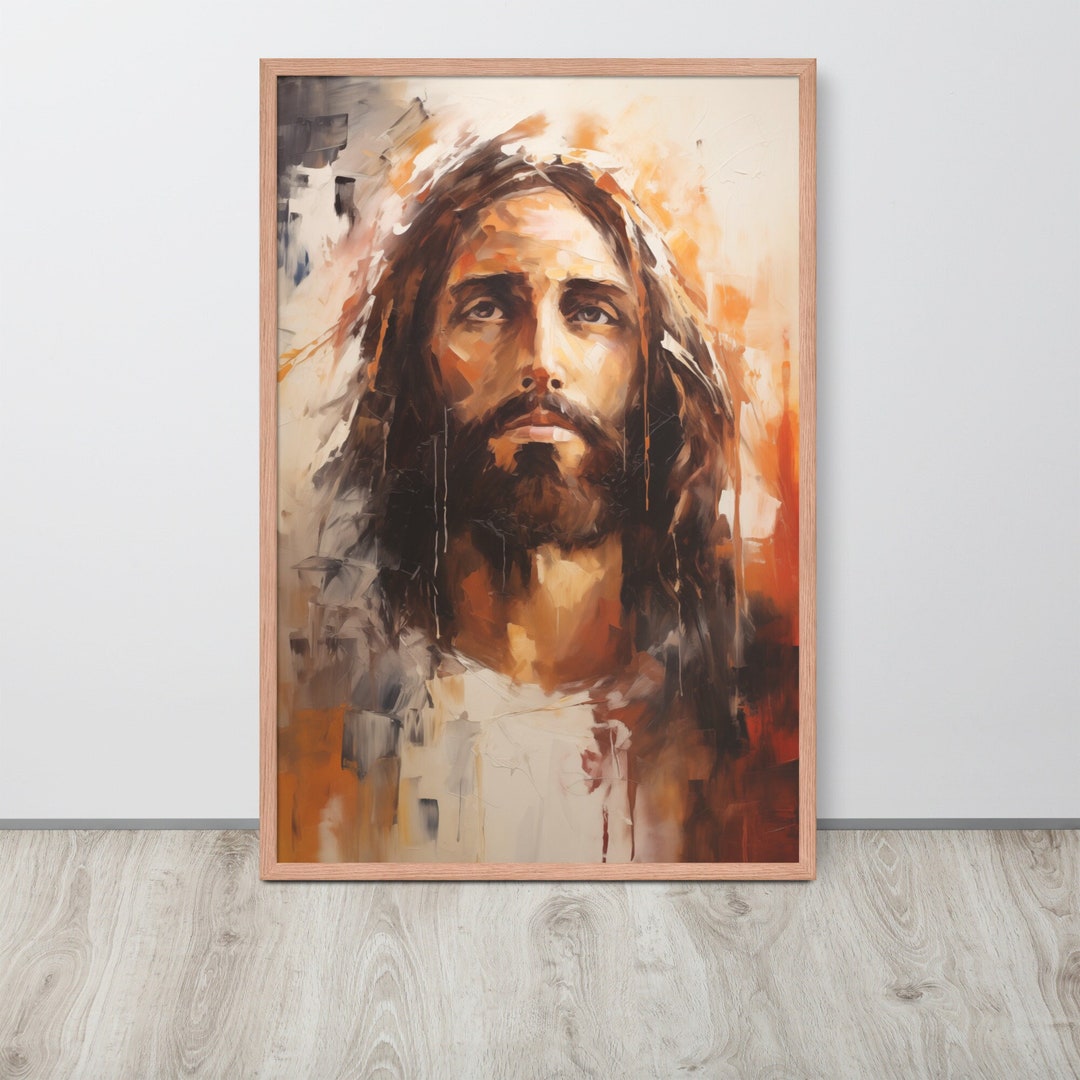 Midcentury Modern Jesus Portrait Christian Wall Art Jesus Art Print ...
