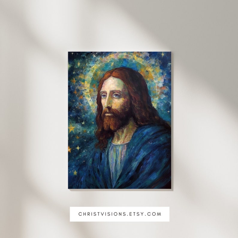 Printable Jesus Art Christian Printables Starry Night Van Gogh Art ...