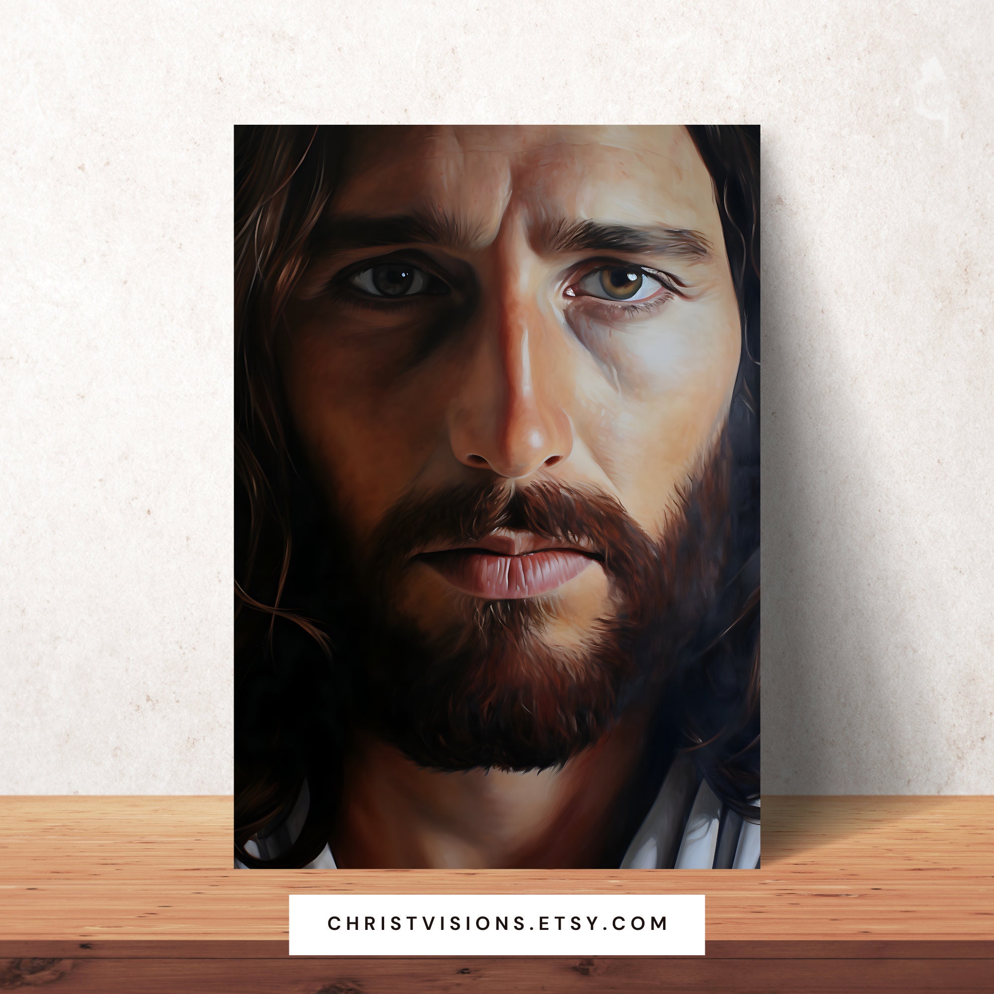 Digital Jesus Christ Painting: Printable Christian Wall Art Portrait ...