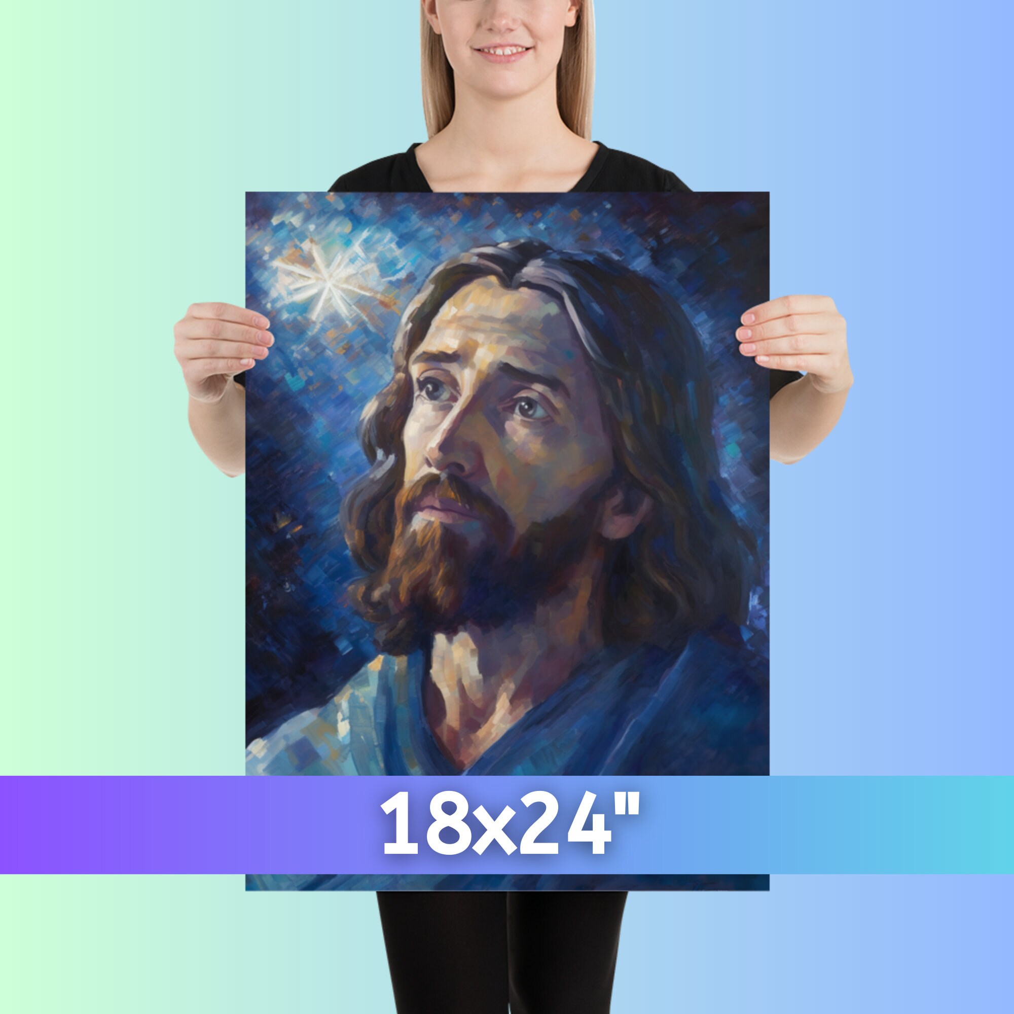 Vincent Van Gogh Style Jesus Art Print Jesus Artwork Jesus Print Jesus ...