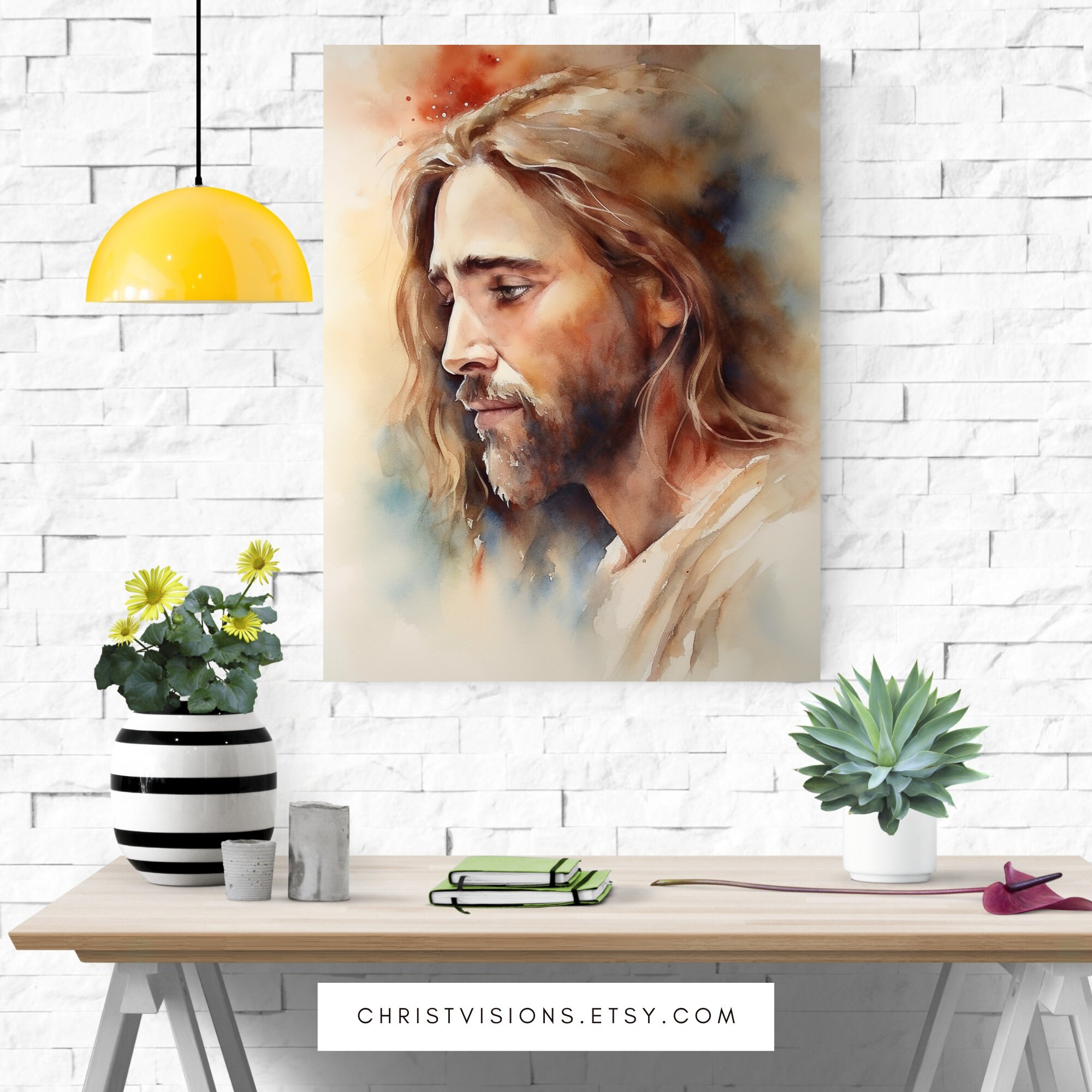Yeshua Jesus Watercolor Jesus Art Print Jesus Painting Bible Art Jesus ...