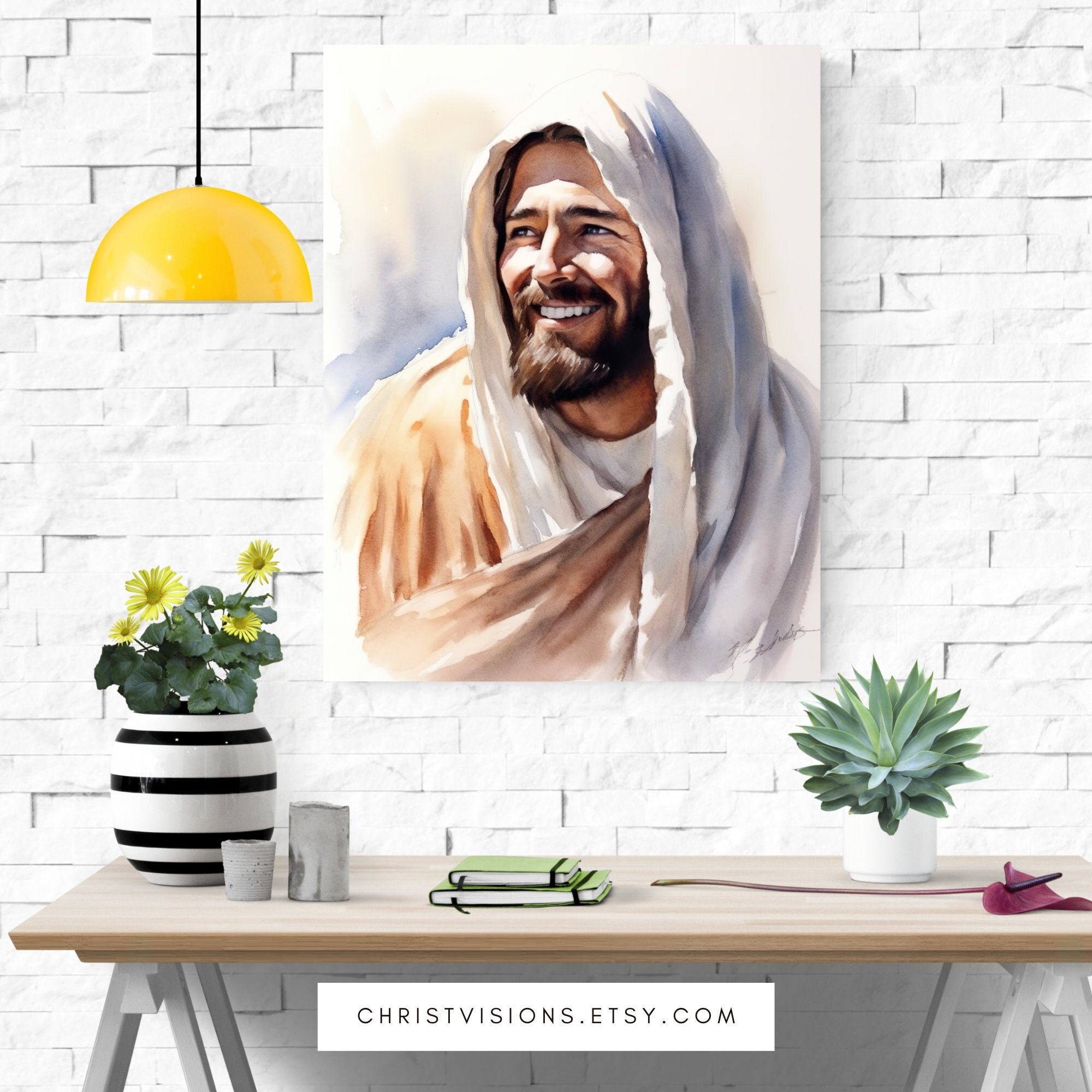Smiling Jesus Art Print Jesus Watercolor Painting Jesus Smiling ...