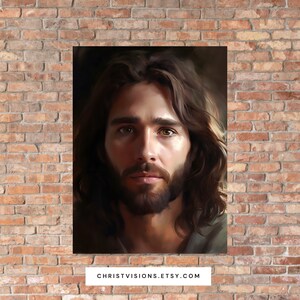 Printable Jesus Portrait - Christ Artwork - Digital Yeshua Wall Decor ...