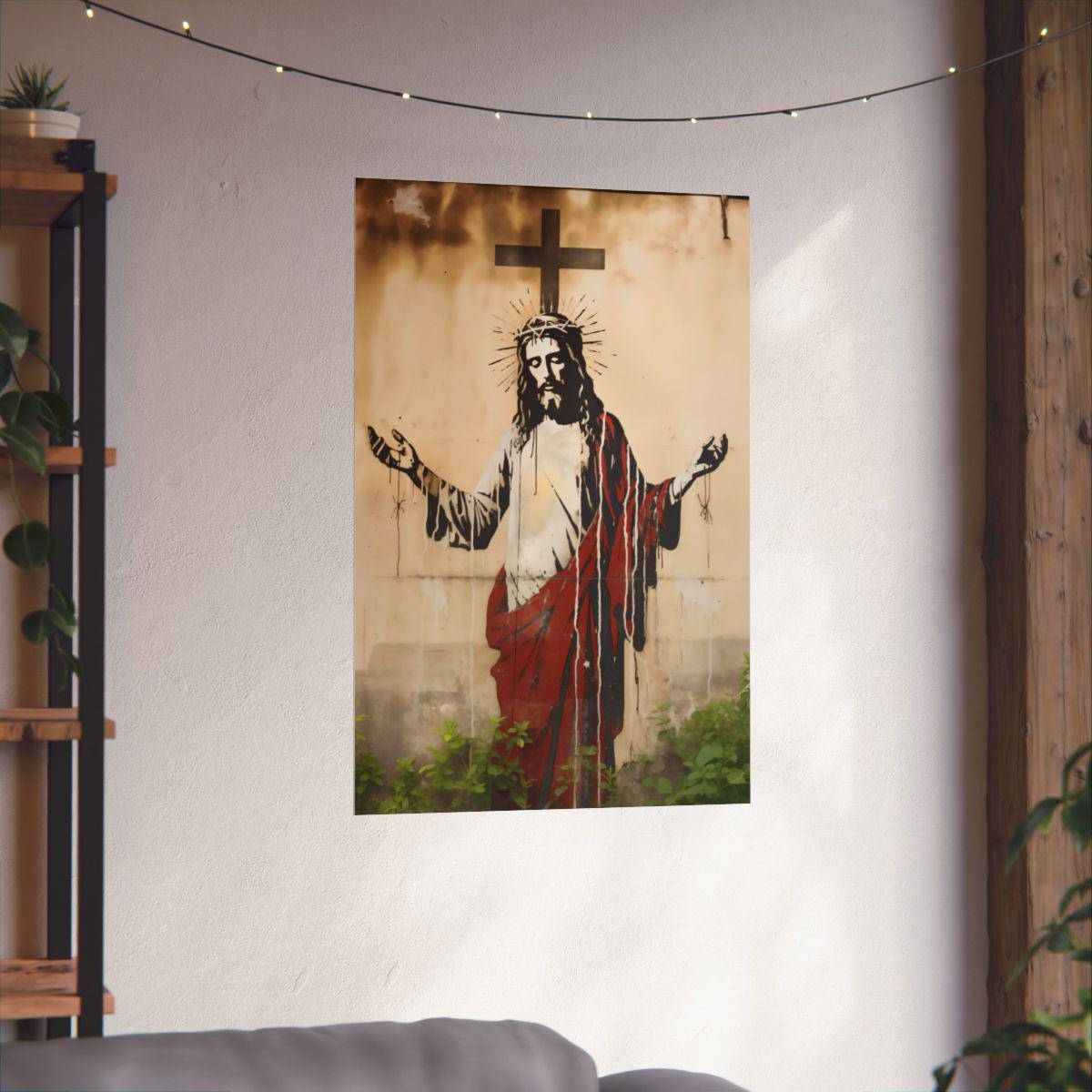 Modern Jesus Christ Street Art Poster - Unique Christian Wall Decor ...