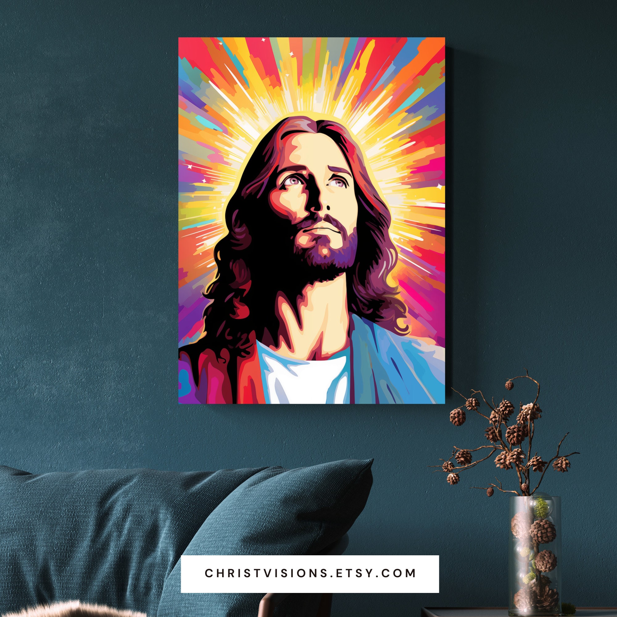 Bright and Colorful Jesus Christ Pop Art Print Jesus Prints Jesus Art ...
