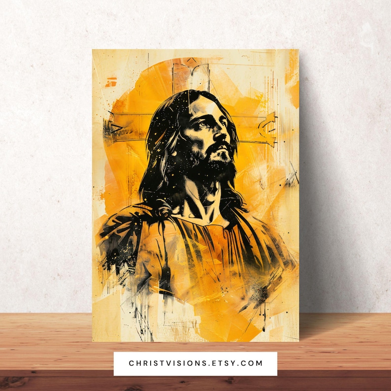 Minimalist Jesus Christ Portrait - Modern Christian Digital Art Print ...