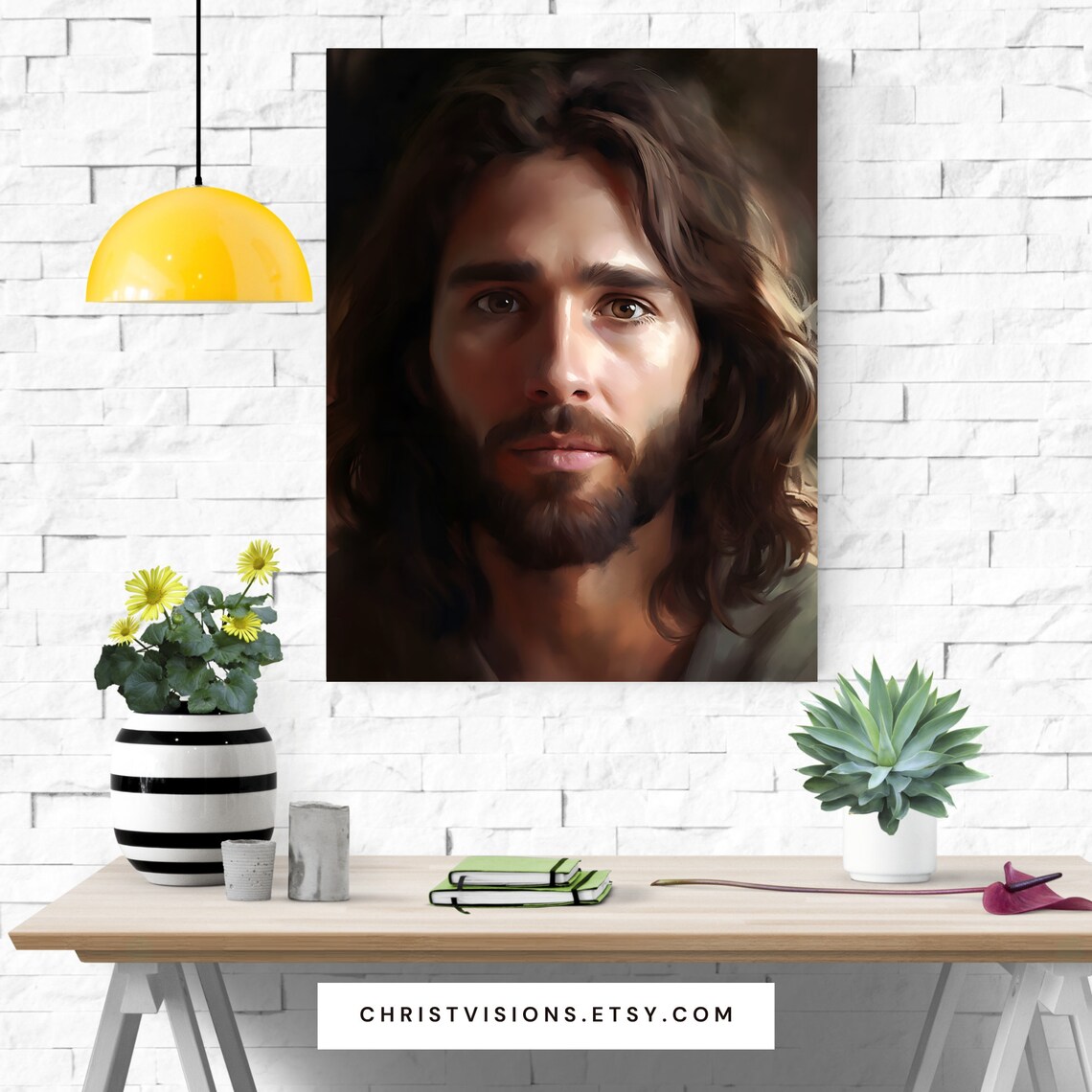 Printable Jesus Portrait - Christ Artwork - Digital Yeshua Wall Decor ...