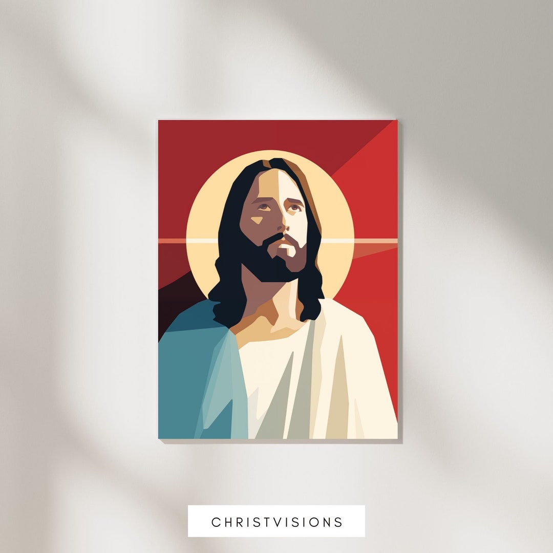 Printable Jesus Sunday School Art | Christian Kids Room Art | Christian ...