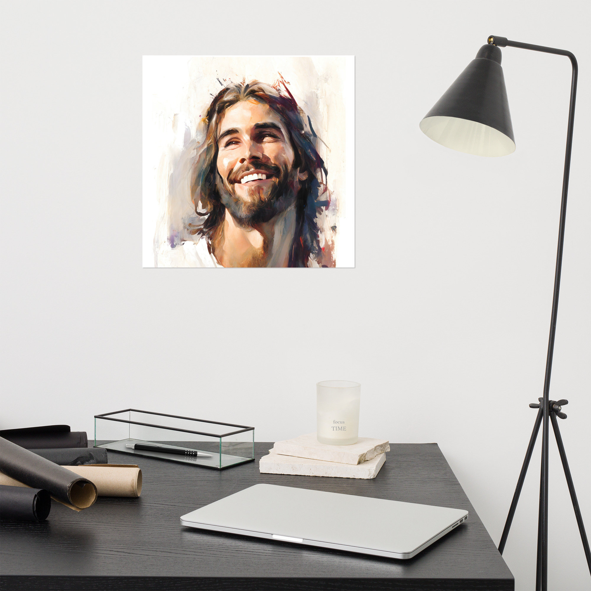 Joyful Jesus Watercolor Printable Wall Art | Smiling Christ Biblical ...