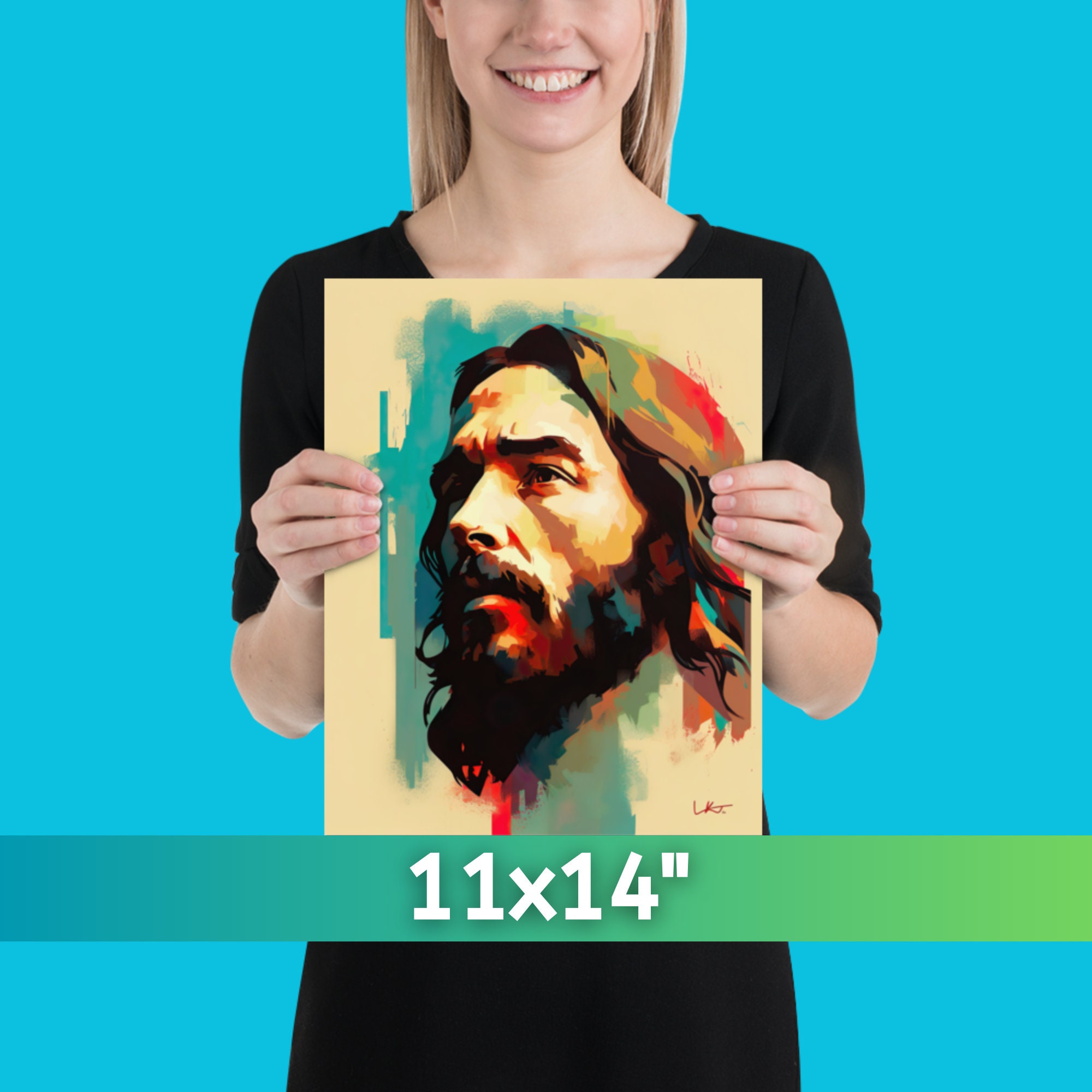Midcentury Modern Jesus Portrait Jesus Wall Art Jesus Art Print ...