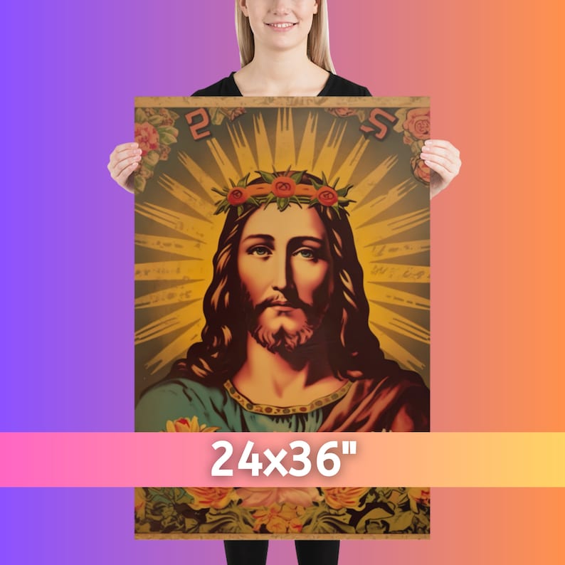 Jesus Art Retro Poster Jesus Print Retro Art Jesus - Etsy