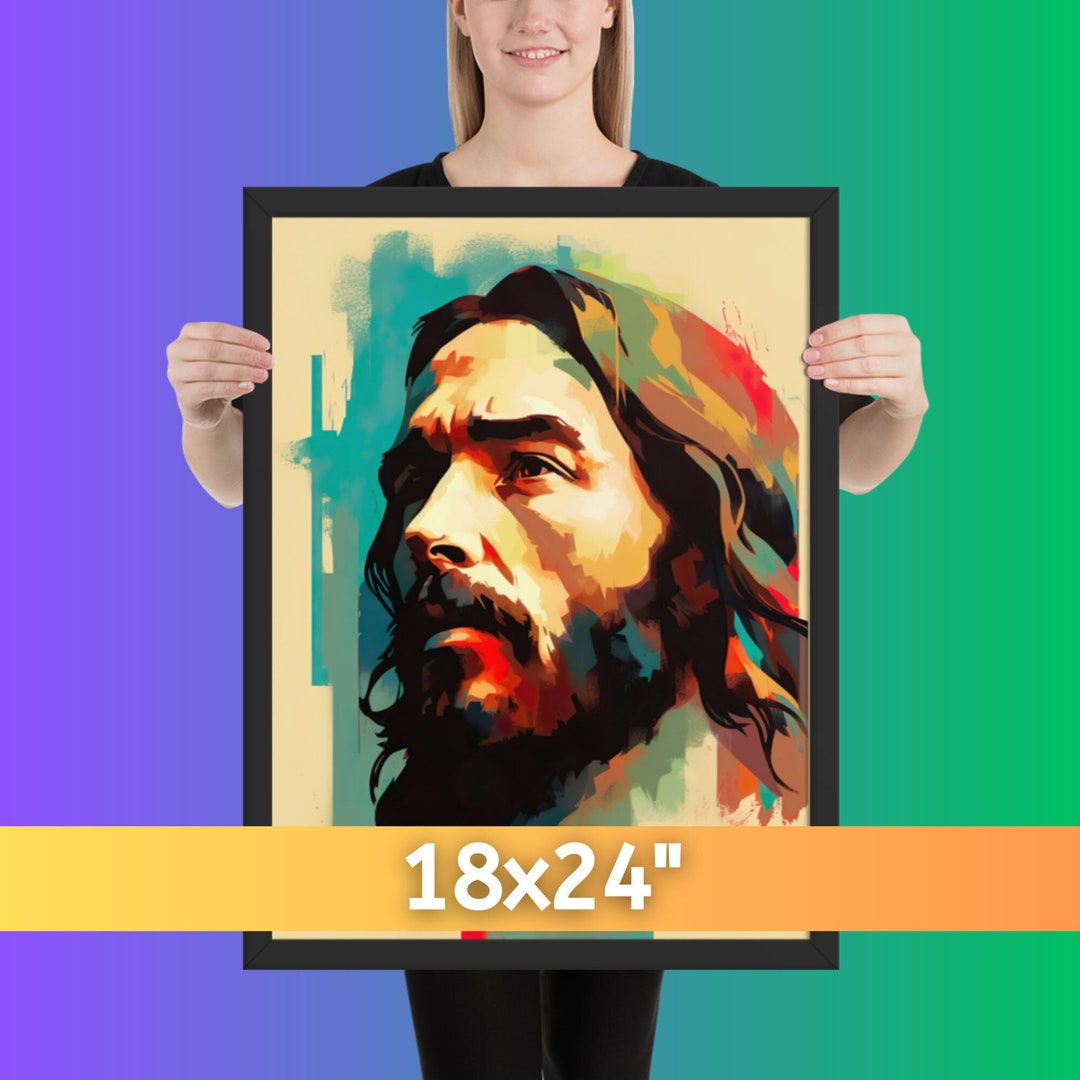Midcentury Modern Art Portrait of Jesus Christ for Contemporary ...