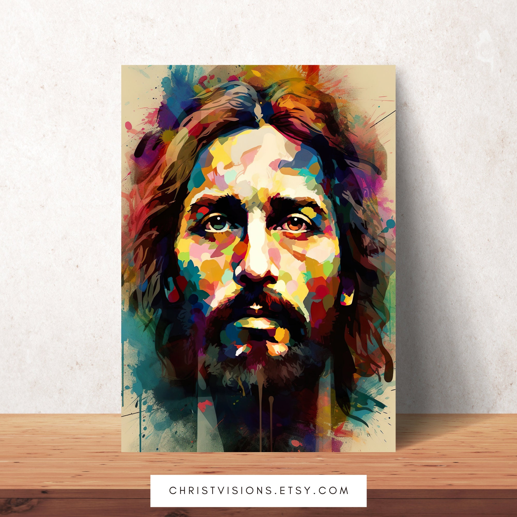 Christian Digital Art Jesus Portrait | Christian Printables | Jesus ...