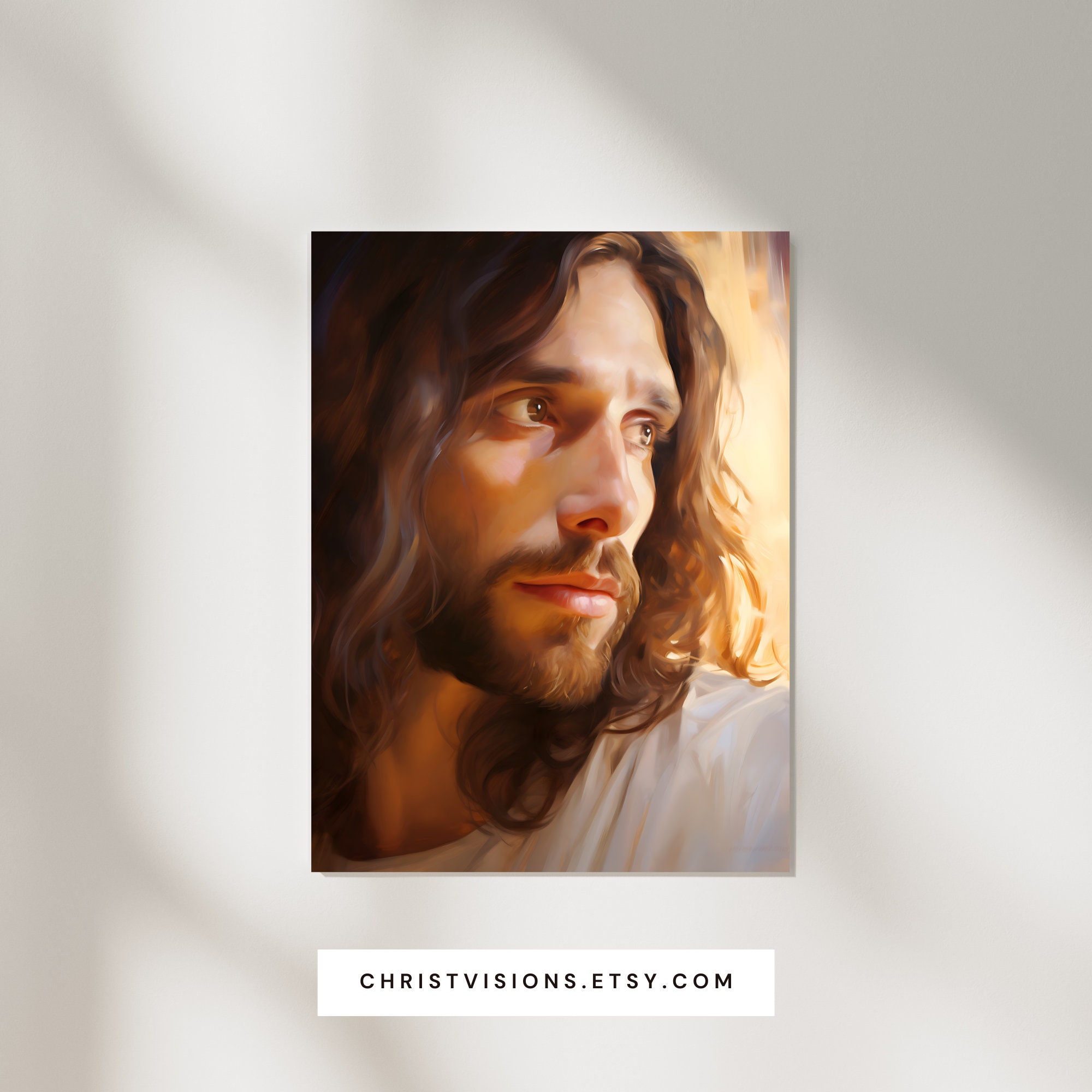 Printable Jesus Portrait - Christian Wall Art, Digital Christ Painting ...