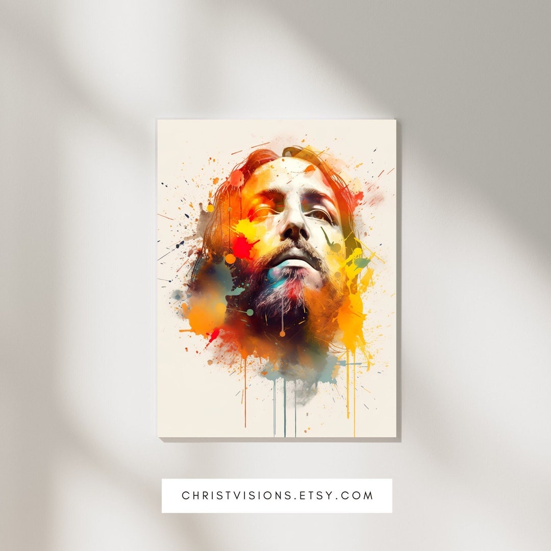 Christian Digital Jesus Art | Bright Colors Wall Art | Jesus Printables ...