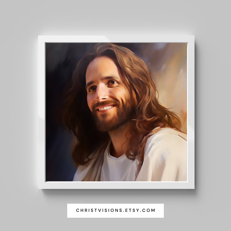 Smiling Jesus Digital Art Print Jesus Print Printable Jesus Art Jesus ...