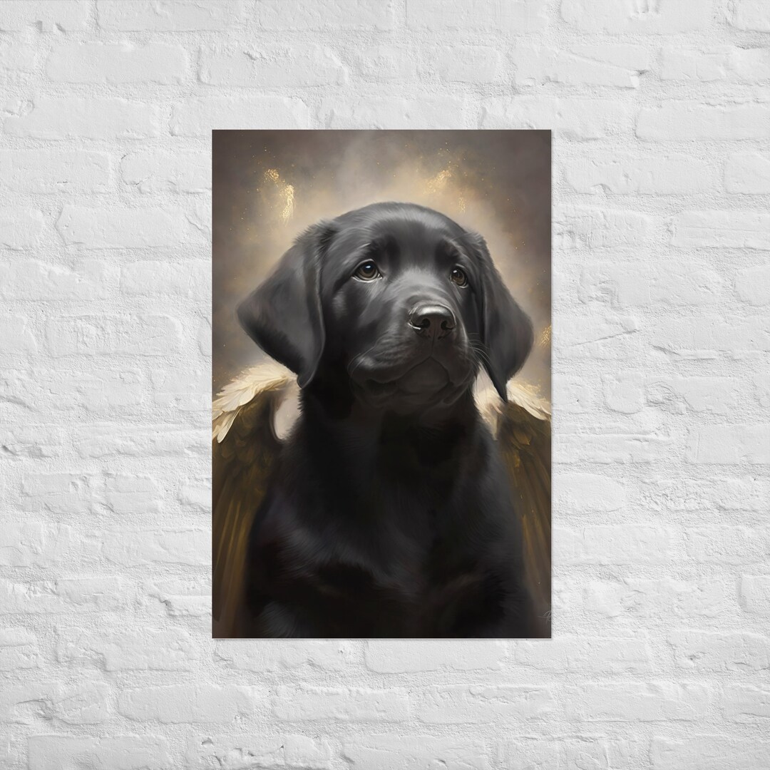 Adorable Angel Black Lab Puppy Art Print - Special Gifts for Lab Lovers ...