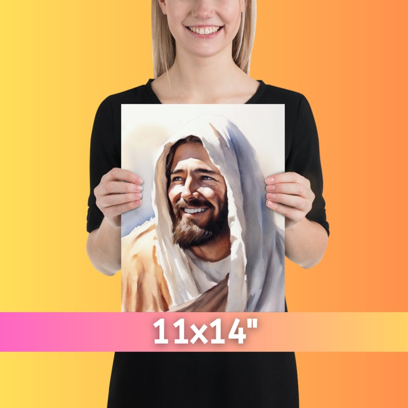 Smiling Jesus Art Print Jesus Watercolor Painting Jesus Smiling ...