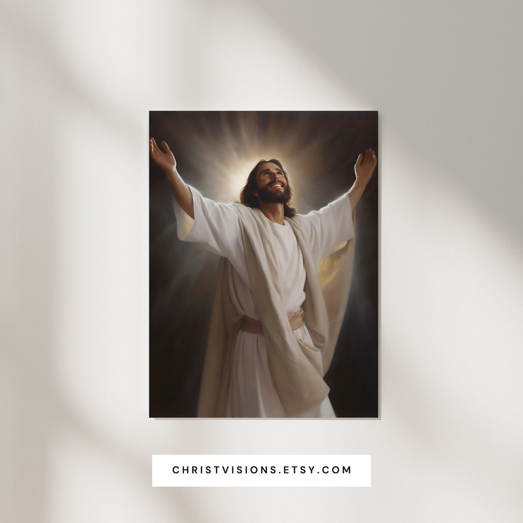 Easter Jesus Printable Art | Smiling Jesus Print | Jesus Easter Art ...