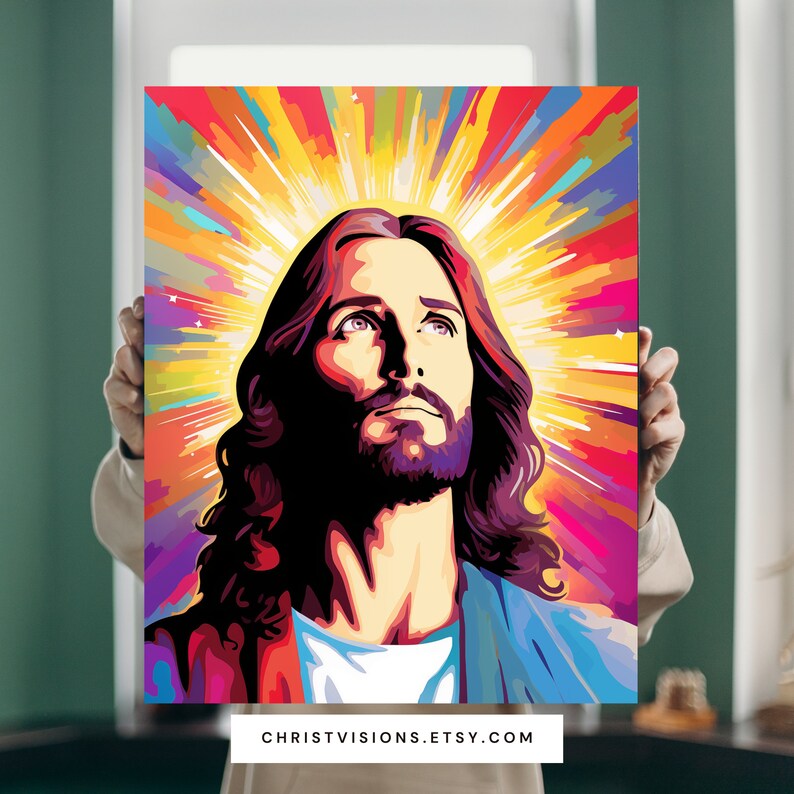 Bright and Colorful Jesus Christ Pop Art Print Jesus Prints Jesus Art ...