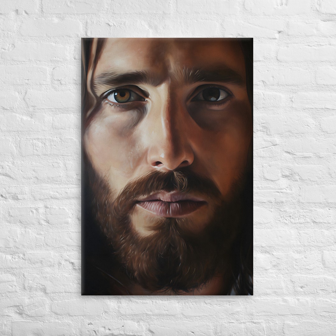Realistic Portrait of Jesus Christ - Christian Canvas Print - Etsy