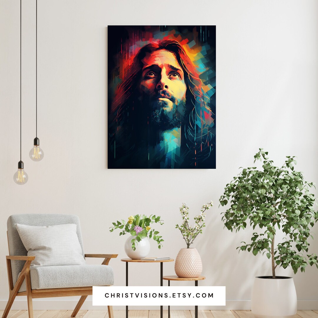Retro 1980s Inspired Jesus Picture Christian Prints Jesus Art Print ...