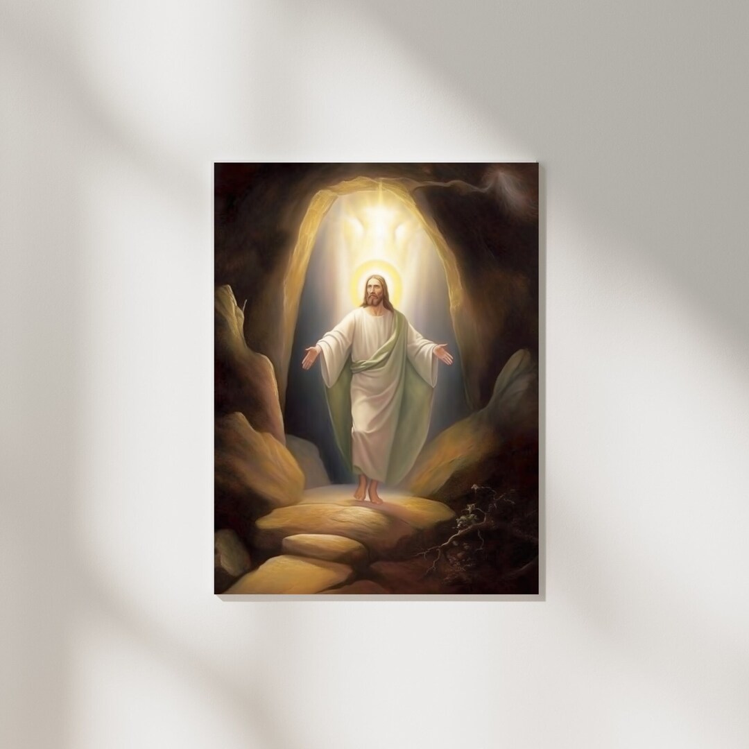 Risen Christ Digital Easter Art - Religious Printable Jesus Painting ...