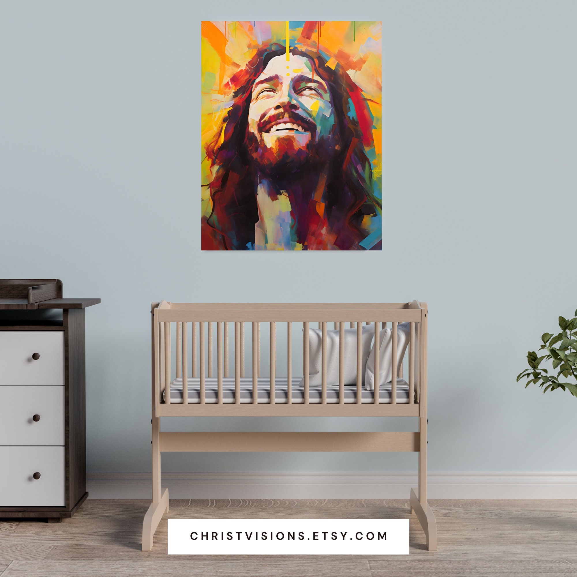 Joyful Christ Printable - Colorful Boho Christian Wall Art With Smiling ...