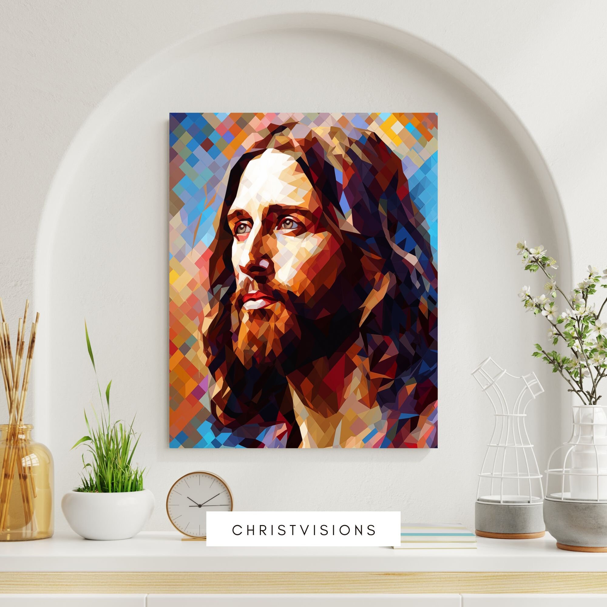 Colorful Jesus Christ Digital Painting Printable Christain Art ...
