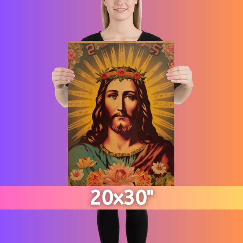 Jesus Art Retro Poster Jesus Print Retro Art Jesus - Etsy