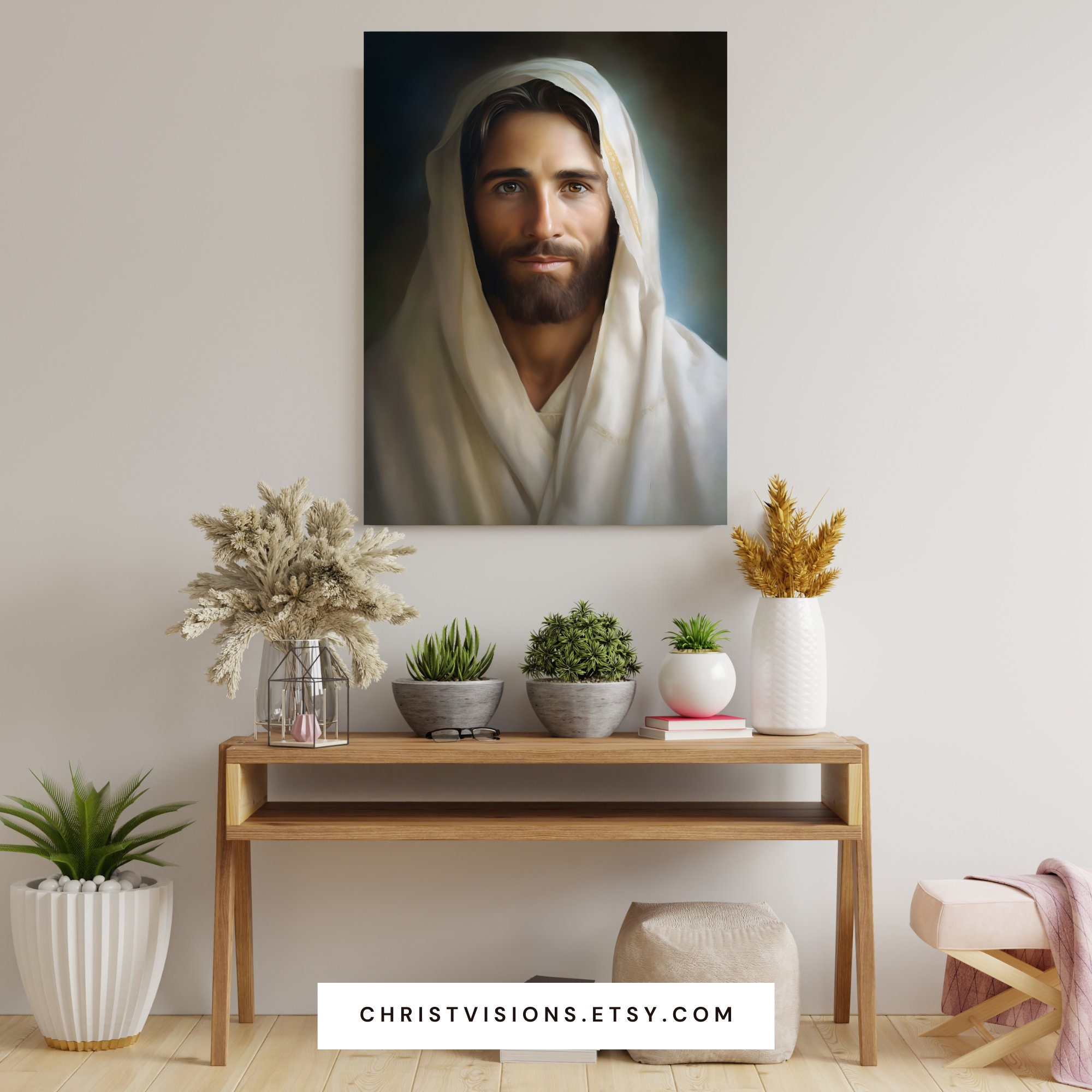 Spiritual Jesus Digital Art Print - Christian Wall Decor, Yeshua ...