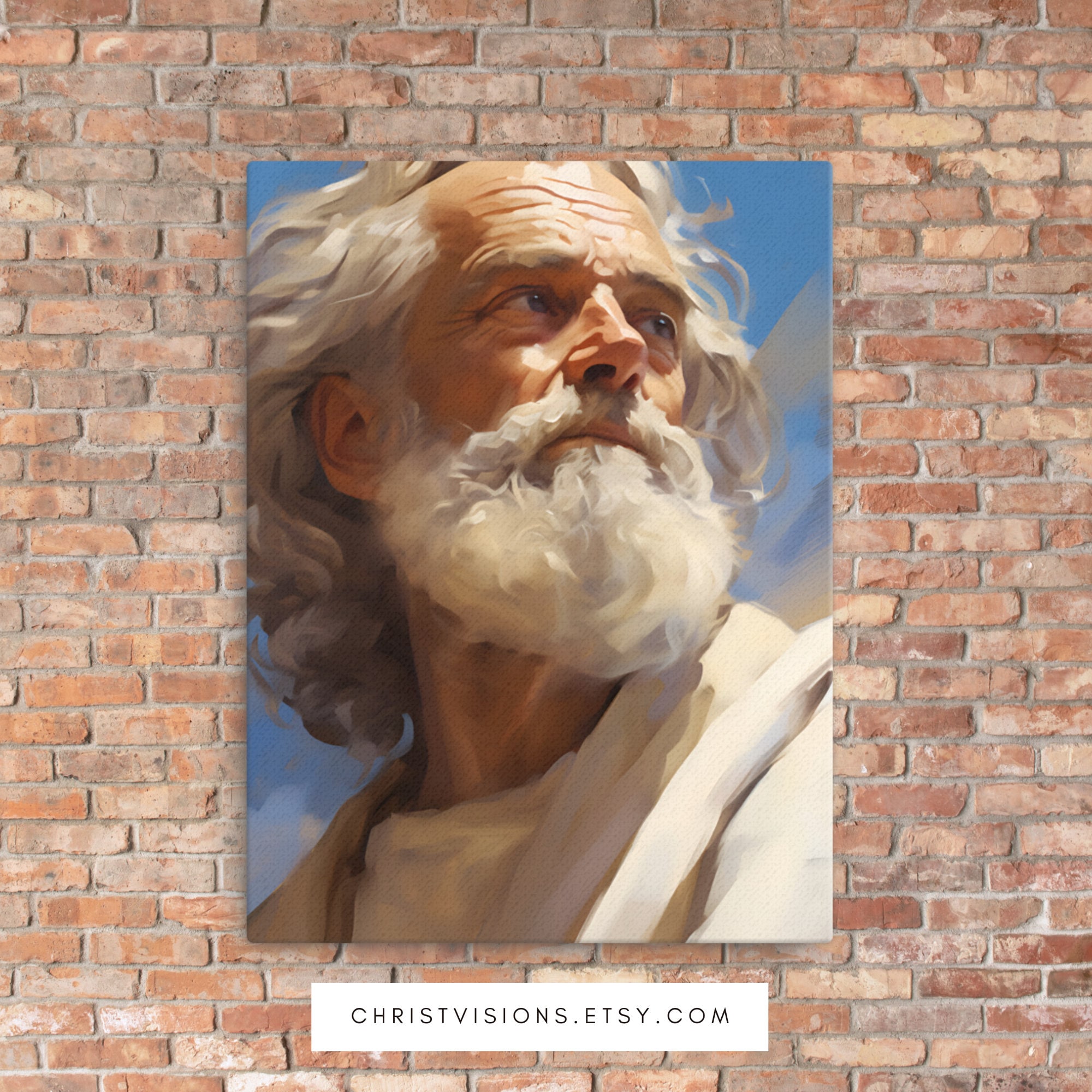 Moses Portrait Canvas Print Moses Art Prophet Moses Painting Christian ...