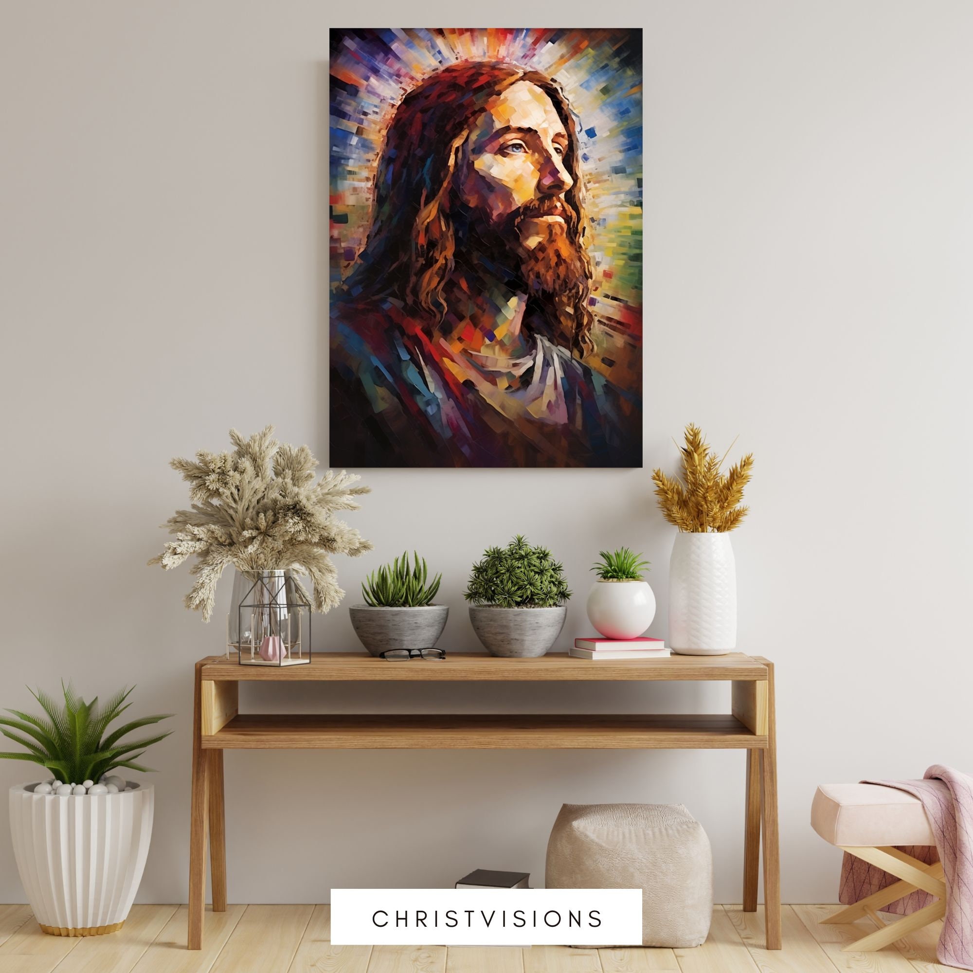 Rainbow Christ Digital Christian Art Print - Printable Bible Art - Etsy