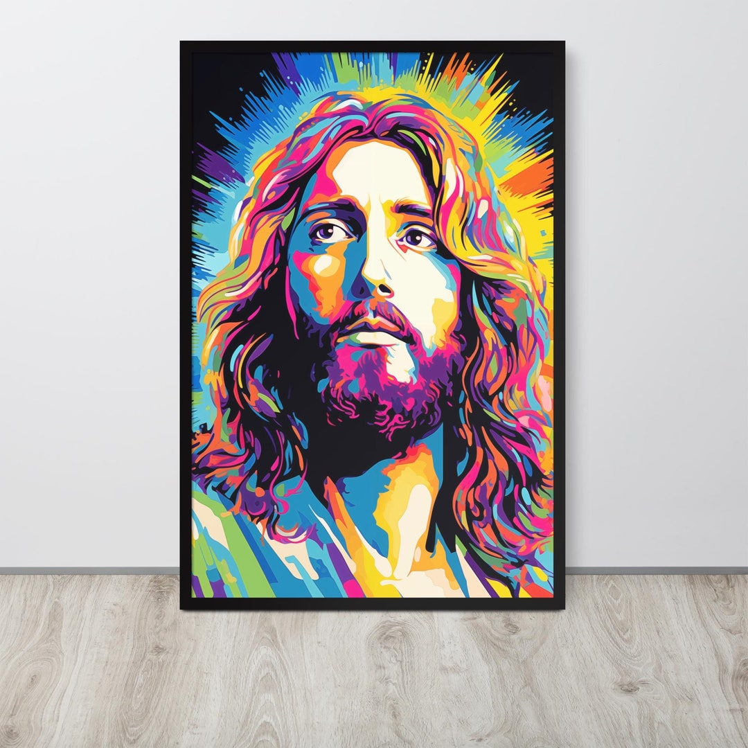 1980s Retro Pop Art Jesus Christ Print - Contemporary Christian Wall ...
