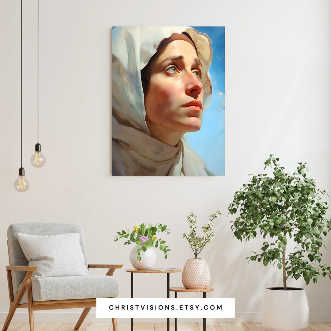 Blessed Virgin Mary Print Virgin Mary Wall Art Virgin Mary Art Virgin ...