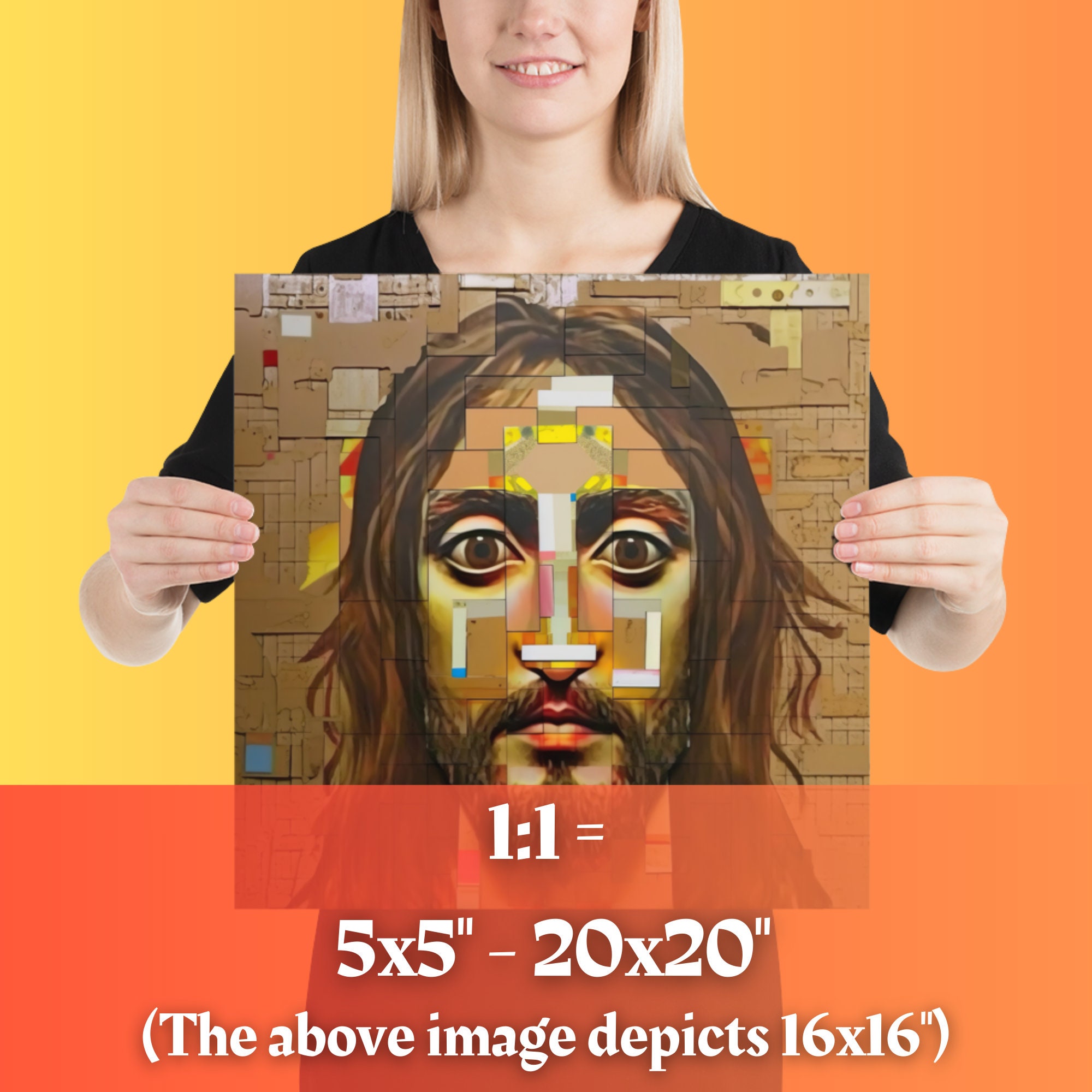 Abstract Jesus Printable Poster Midcentury Modern Art Christian ...
