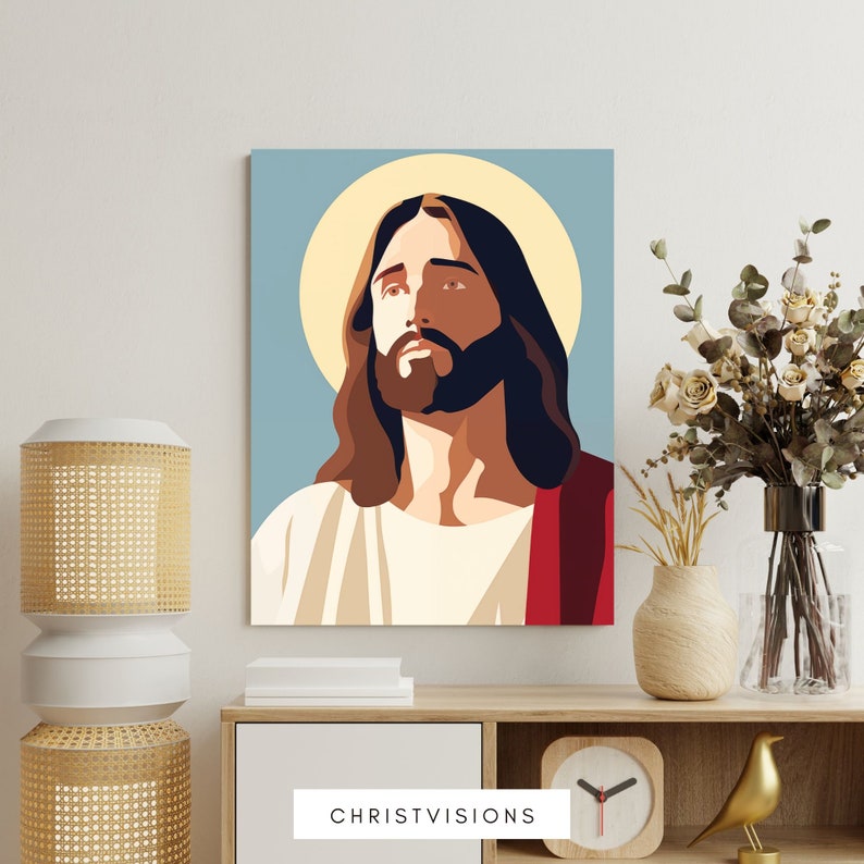 Minimalist Jesus Christ Digital Art Print Bible Printables - Etsy