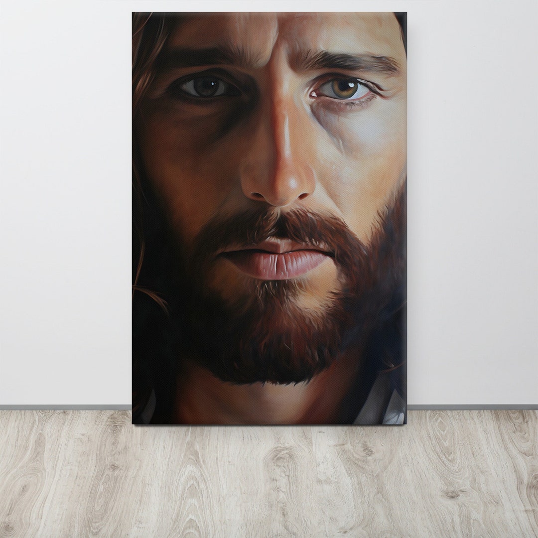 Realistic Picture of Jesus - Christian Canvas Print - Etsy